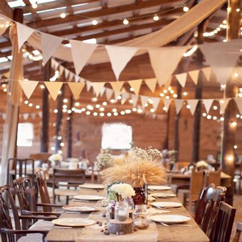 13 Flags Bunting Banner Jute Rustic Hessian Burlap Bunting Banner Flag