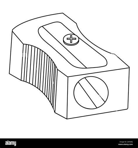 Sharpener Pencil Outline Isolated Stock Vector Illustration Stock