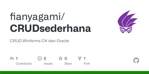 Github Fianyagami Crudsederhana Crud Winforms C Dan Oracle