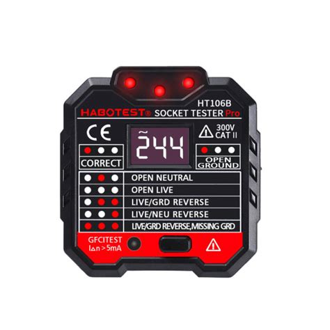 Digital Display Plug In Socket Voltage Outlet Tester HT Electric Fault Checker Advanced