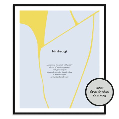 Kintsugi Printable Poster Abstract Minimalistic Healing Art Japanese Aesthetics Kintsugi Art