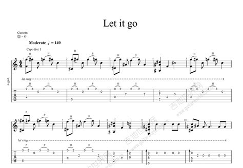 Let It Go吉他谱 动漫 C调指弹 吉他世界