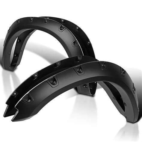 Spec D Tuning 4pc Front Rear Black Pocket Style Rivet Bolt On Fender