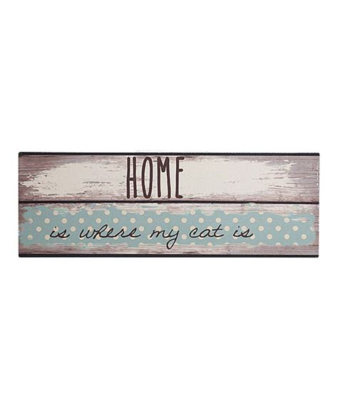 Retro Inspired Polka Dot Home Is Where My Cat Is Wall Sign Wall