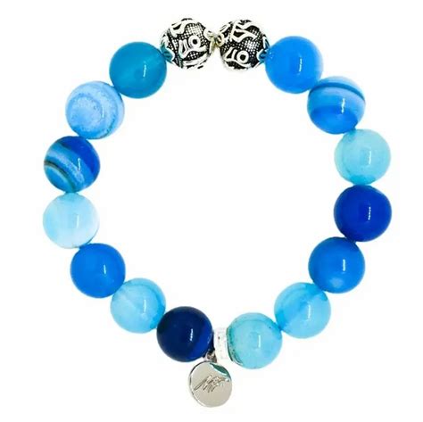 Blue Base Color Gemstone Beaded Stone Bracelet At ₹ 160piece In