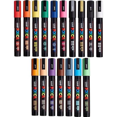 Uni Posca PC M Lot de marqueurs de peinture Différentes couleurs à mm