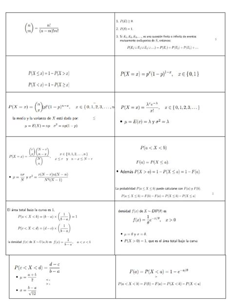 Fórmulas Estadística Pdf