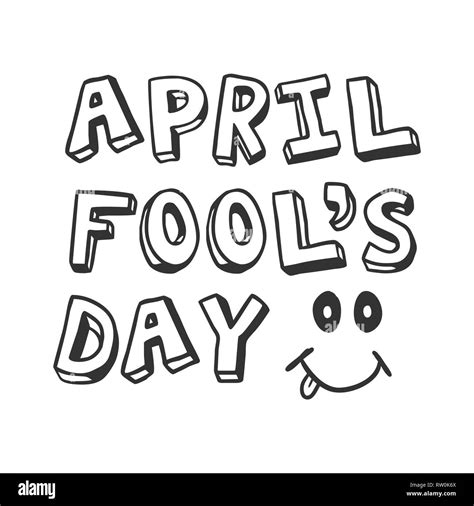 April Fools Day Text Icon In Flat Style Happy Banner Vector
