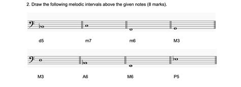 2 Draw The Following Melodic Intervals Above The