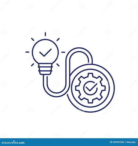 Implementation Ideas Execution Line Icon Stock Vector Illustration Of Bulb Icon 203907206