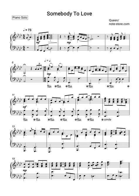 Queen Somebody To Love Noten Für Piano Downloaden Für Anfänger