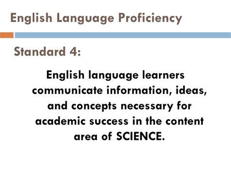 Ppt Introduction To The New English Language Proficiency Standards