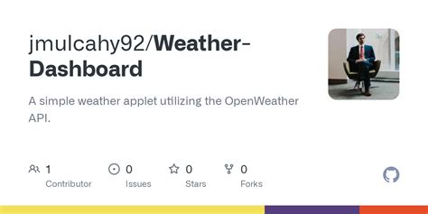 Github Jmulcahy92weather Dashboard A Simple Weather Applet Utilizing The Openweather Api