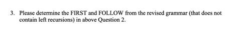 Solved Please Remove All Left Recursions In The Grammar