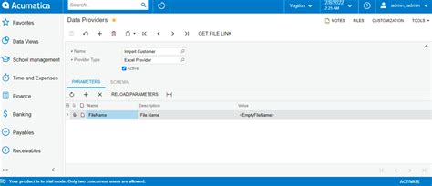 Acumatica Import Data From Excel With Import Scenarios