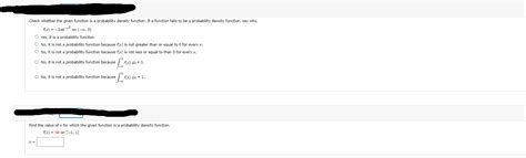 Solved Check Whether The Given Function Is A Probability Chegg