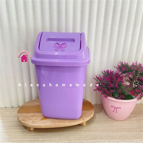 Jual Tempat Sampah Minimalis Ungu Kotak Sampah Alat Kebersihan