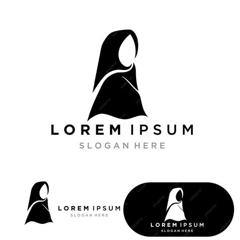 히잡 로고 및 기호 벡터 프리미엄 벡터