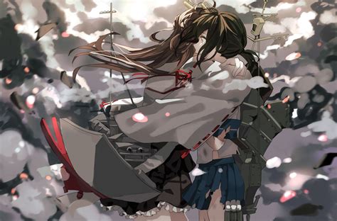 Anime Girls Kongou Kancolle Kantai Collection Hd Wallpaper Rare