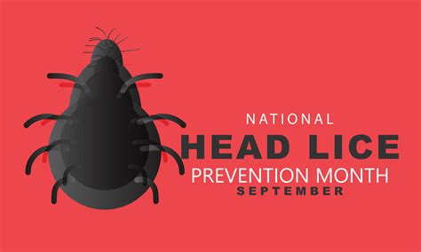 National Head Lice Prevention Month Background Banner Card Poster Template Vector