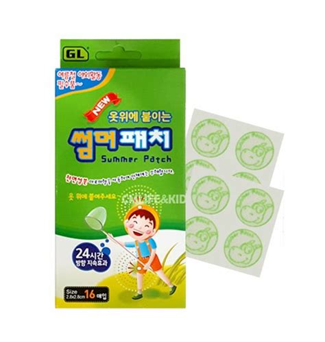 지엘 옷위에 붙이는 썸머패치 16매 유아 어린이 밴드 모기물린데 벌레 티몬