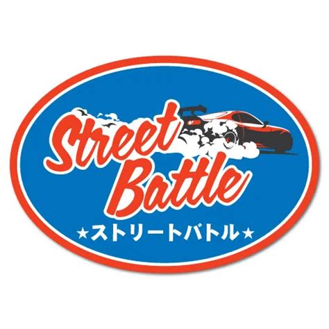 Street Battle Japanese Vintage Sticker Decal Jdm Car Drift Vinyl Funny