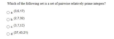 Solved Which Of The Following Set Is A Set Of Pairwise