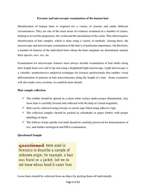 Hair Microscopyhandout 2 Pdf Hair Microscopy