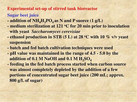 Ppt Development Of Integrated Bioprocess For Ethanol Production From Sugar Beet Dr Sc
