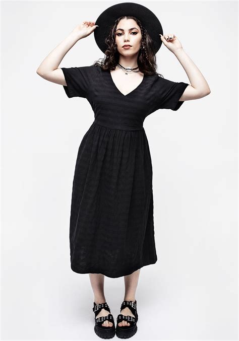 Lithium Check Smock Tie Back Midi Dress Disturbia
