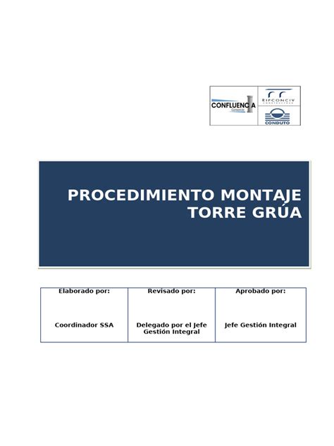 Procedimiento Montaje Torre Grua Pdf