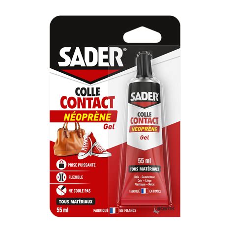 Colle Dassemblage Gel Néoprène Gel Multi Usages Sader 55ml Beige