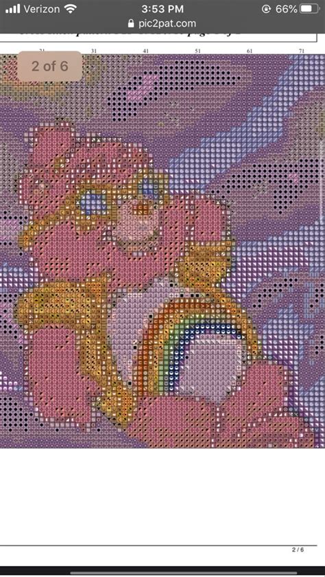 Care Bear Cross Sitch Pattern Care Bear Pixel Art Care Bear Bead