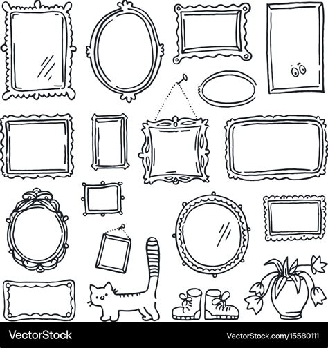 Free Hand Drawing Of Picture Frames Royalty Free Vector