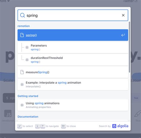 Implement Docsearch In Quick Actions Modal · Issue 1432 · Remotion Dev