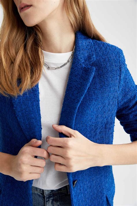 Blue Woman Loose Fit Blazer 2665523 Defacto