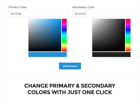 PLUME HTML5 Multi Purpose Template Primary And Secondary Colors