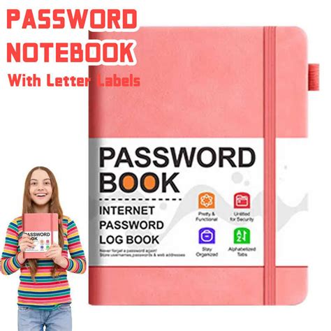 Color Coded Password Manager Letter Labels Notebook Password Log