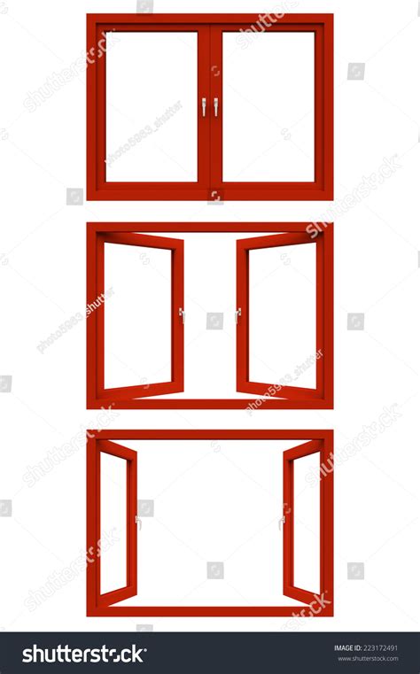 Red Window Frame Isolated On White Stock Illustration 223172491