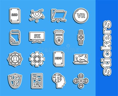 Set Line Drone Laptop Smartwatch Folder And Lock Monitor Display With 5k Video Voice