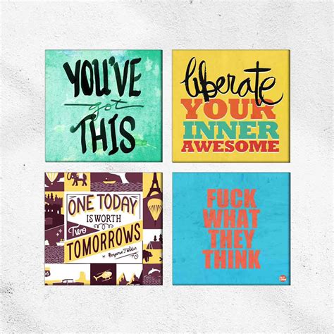 Buy Motivational Wall Art Decor Set Gallery Wrapped Prints For Office