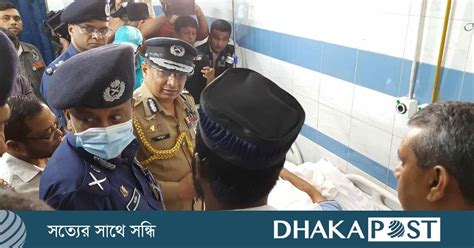 হবিগঞ্জে আহত ওসি অজয়কে দেখতে চক্ষু হাসপাতালে আইজিপি