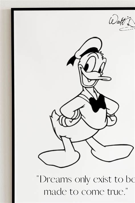 Simpleminimal Donald Duck Art Print Disneyworld Character Etsy