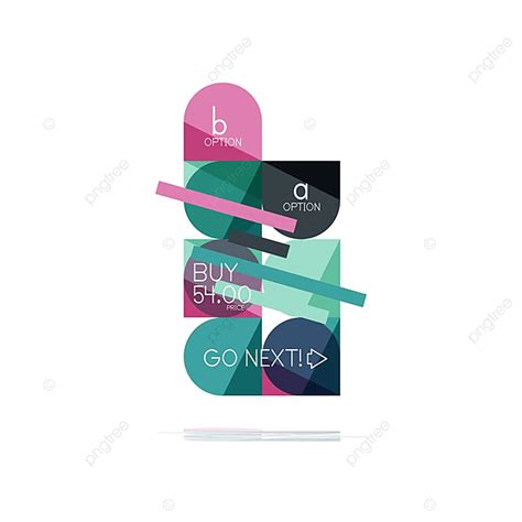 Flat Design Elements Vector Art PNG Minimal Flat Clean Abstract Option Step Infographic Design