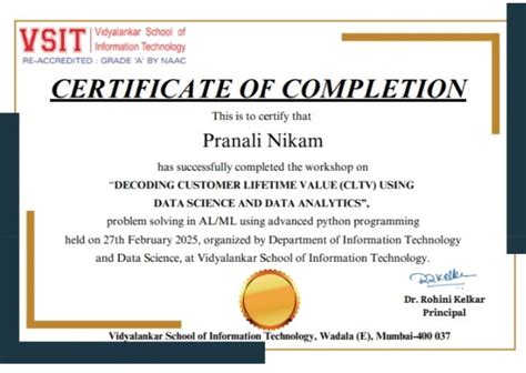 Datascience Ai Machinelearning Cltv Businessanalytics Pranali Nikam