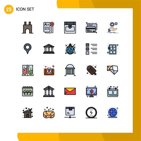 Filled Line Flat Color Pack Of 25 Universal Symbols Of Solution Credit