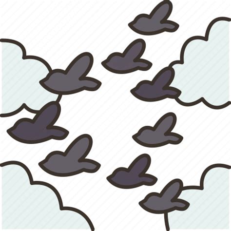 Birds Migration Flock Fly Sky Icon Download On Iconfinder