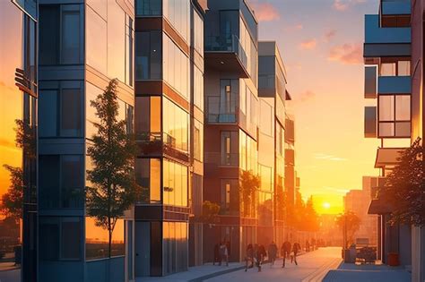 Premium Ai Image Luxury Apartment Building With Glass Facade Reflects
