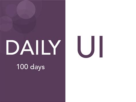Daily UI 100 Days Of Design On Behance