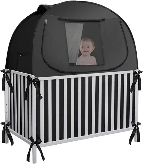 L Runnzer Crib Blackout Cover Breathable Blackout Crib
